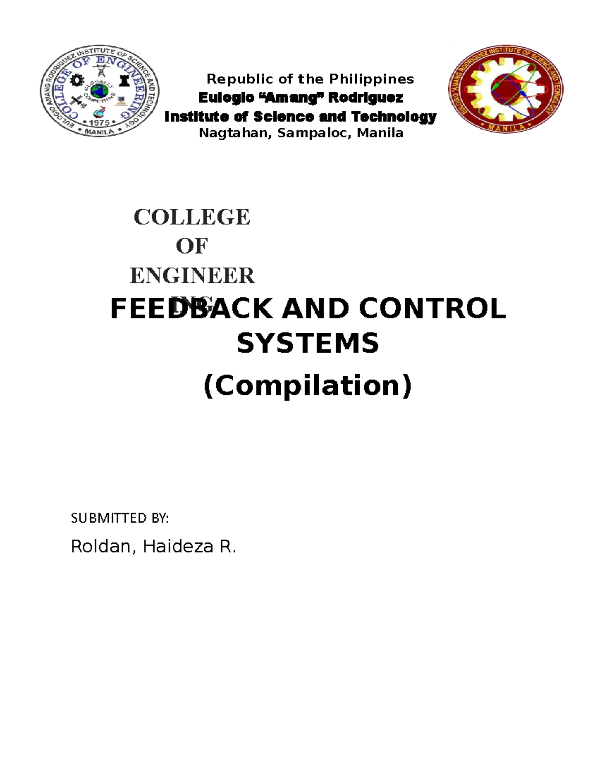 Compilation IN Feedback AND Control Systems - BS Electronics ...