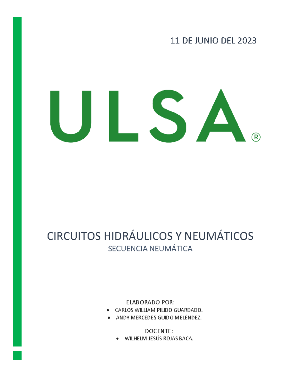 Secuencia Neumática - en el principio creo dios los cielos y la tierra - CIRCUITOS HIDR¡ULICOS Y ...