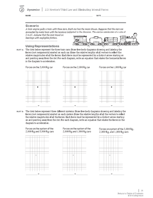 2b force and acceleration - | 32 UNIT 2 Dynamics | 2 Force and Acceleration NAME DATE Scenario ...