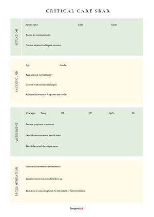 Sbar-template-04 - aswert5yu7io87u6y5trew - SBAR: Situation-Background ...