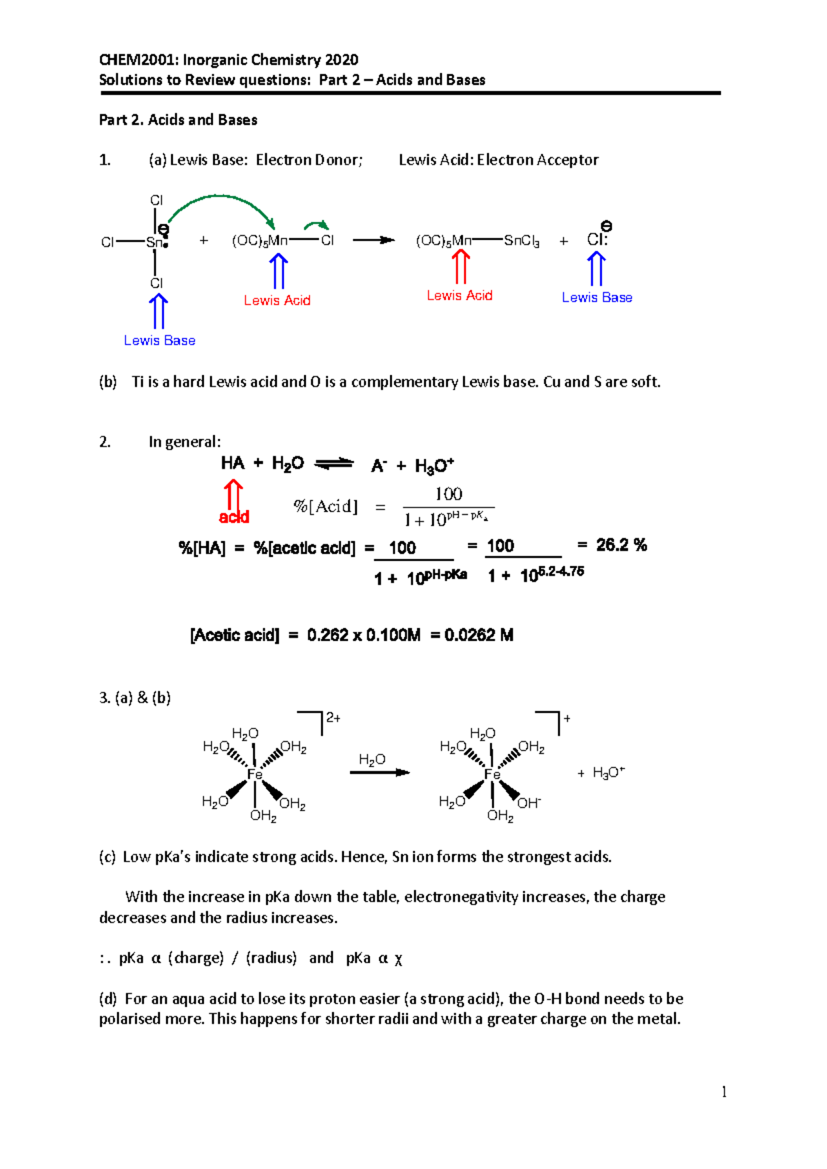 Review Solutions Part 2 - Acids and Bases - CHEM 2001 : Inorganic ...
