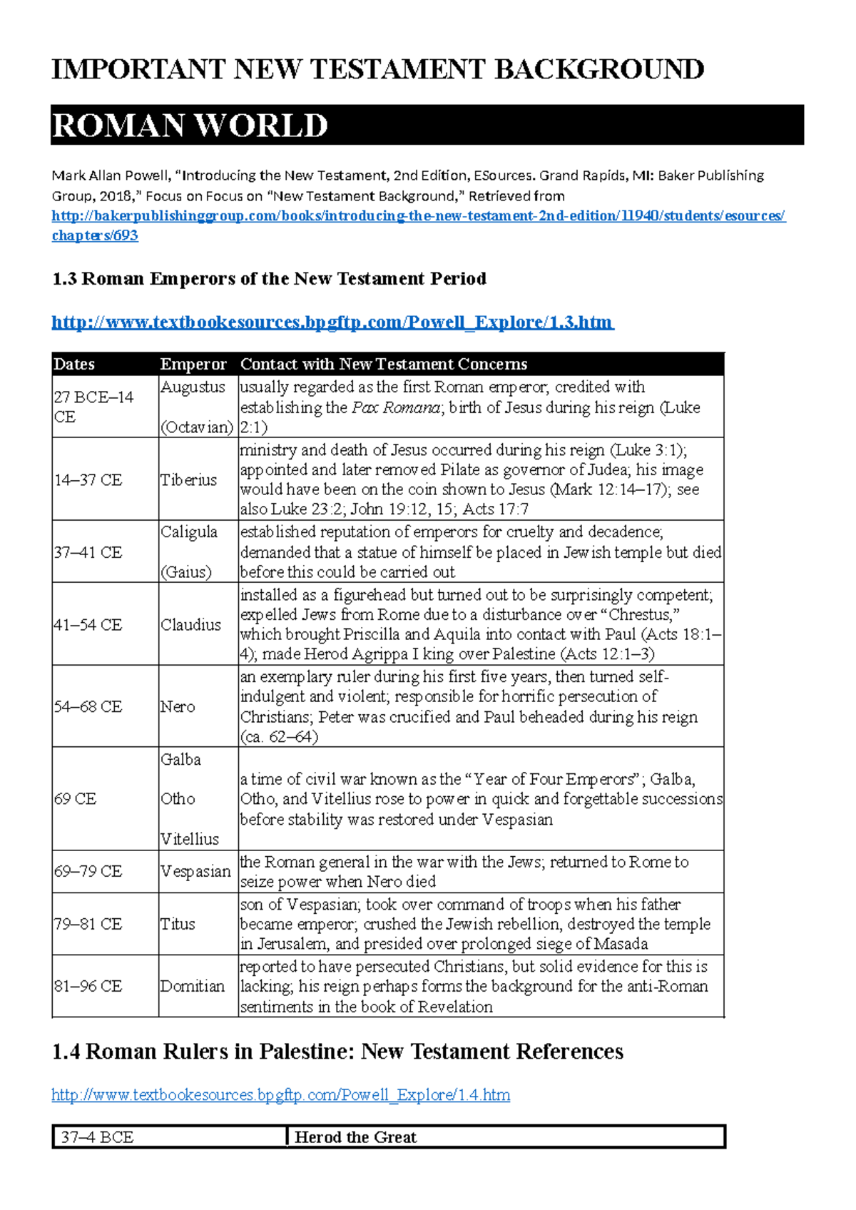 2018 Powell Some NTBackground Roman And Jewish - IMPORTANT NEW ...