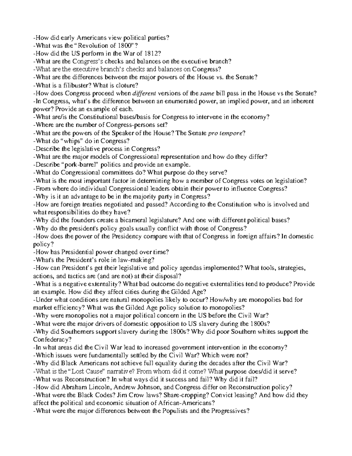 Quiz 3 Study guide 2021 -How did early Americans view political parties ...