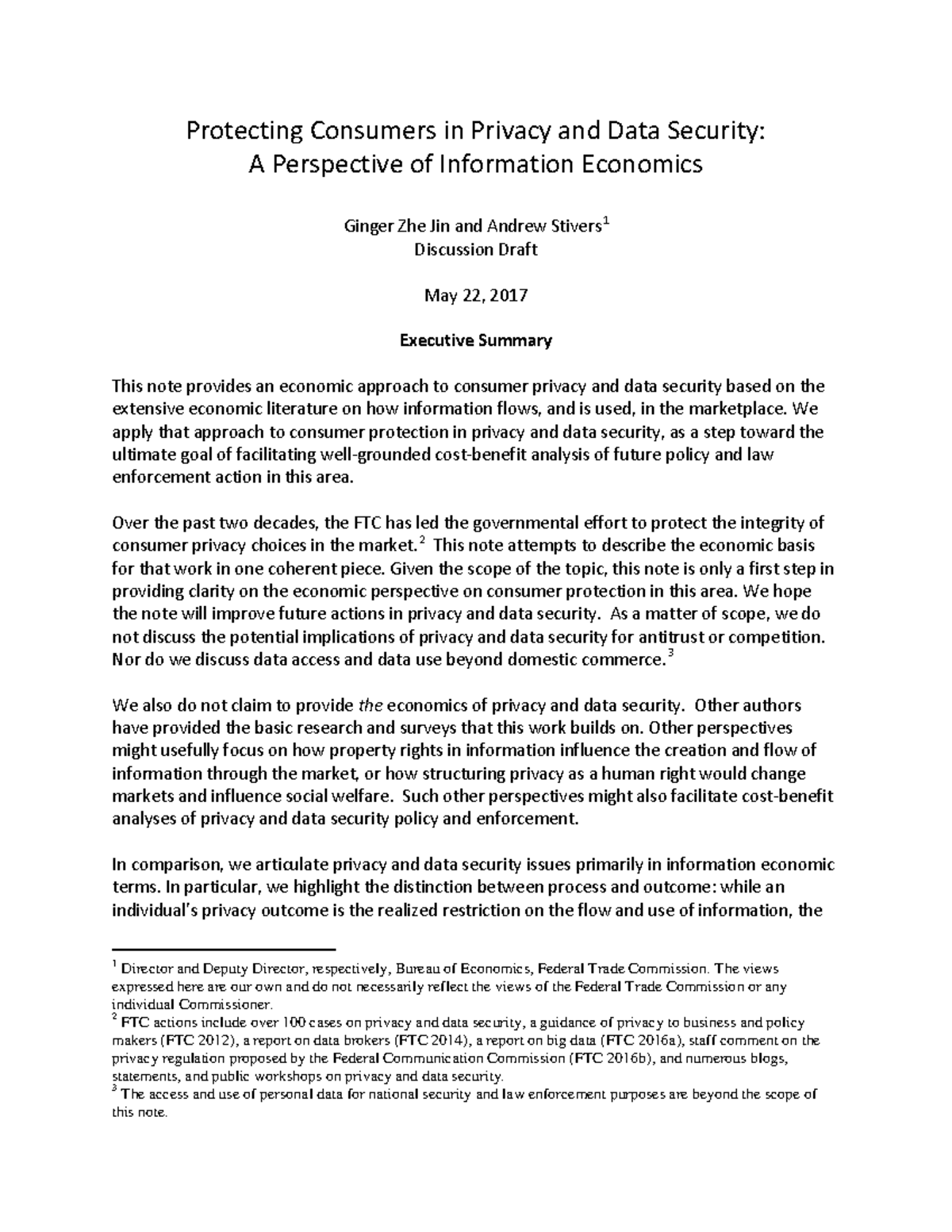 Protecting Consumers in Privacy and Data Security: A Perspective of ...