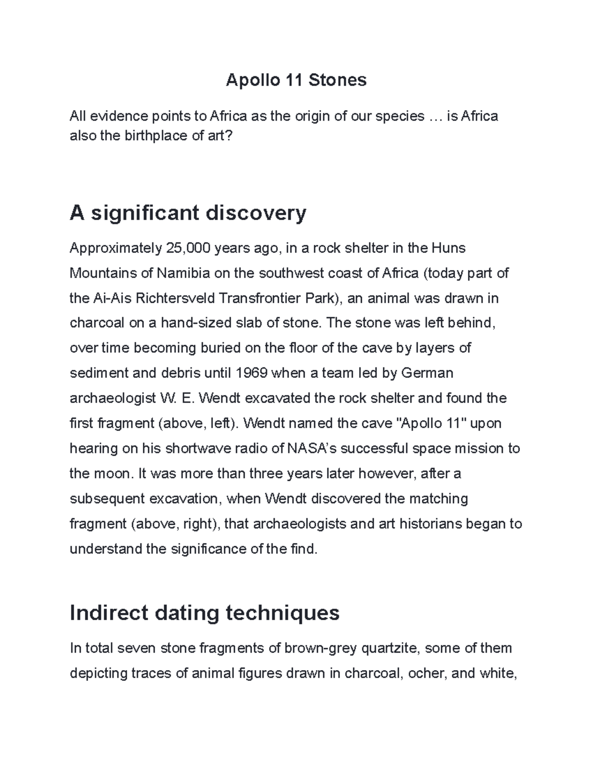 Apollo 11 Stones - Apollo 11 Stones All evidence points to Africa as ...
