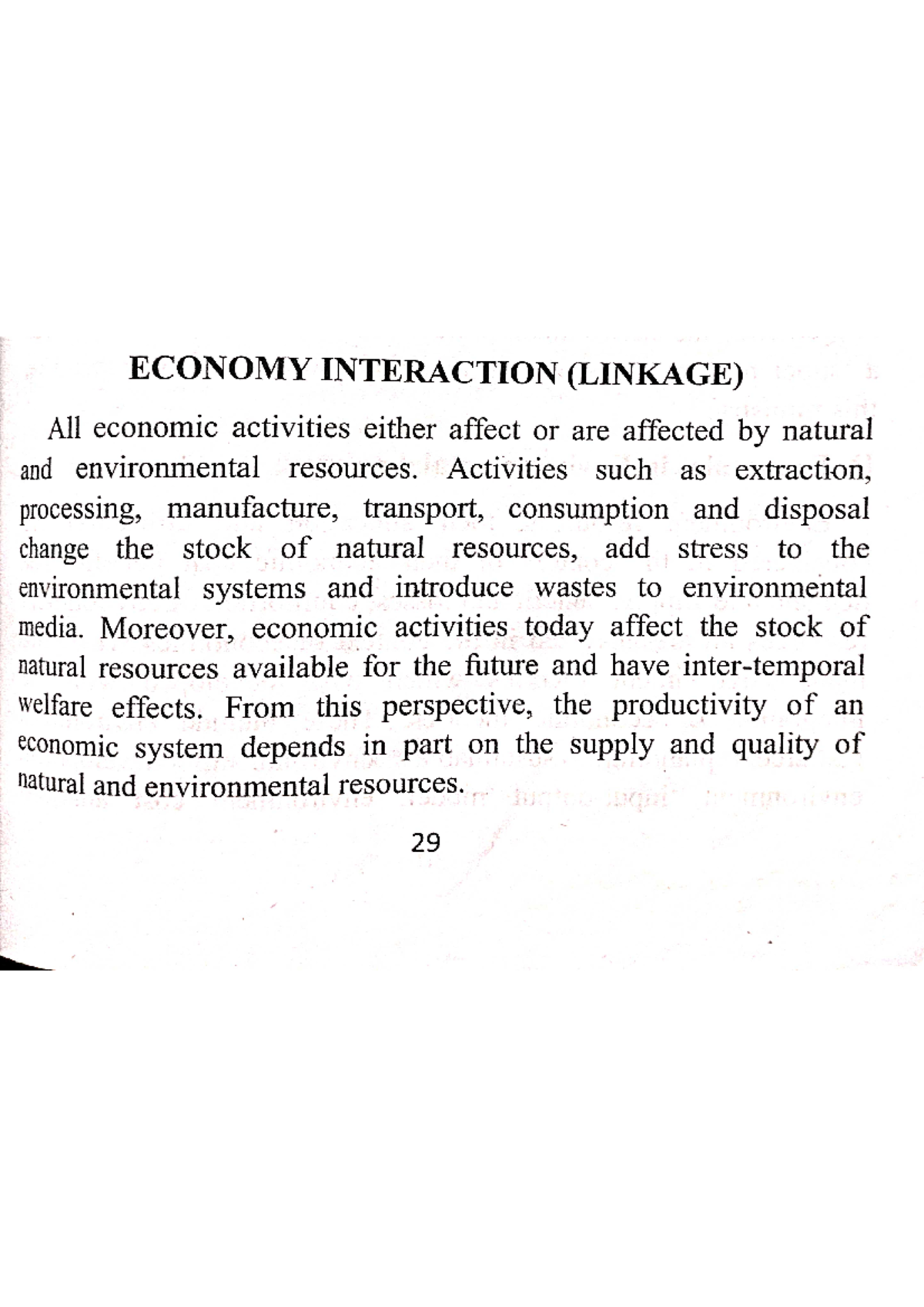 Economy Interaction (Linkage) M2 Env Eco - B.A Economics - Studocu