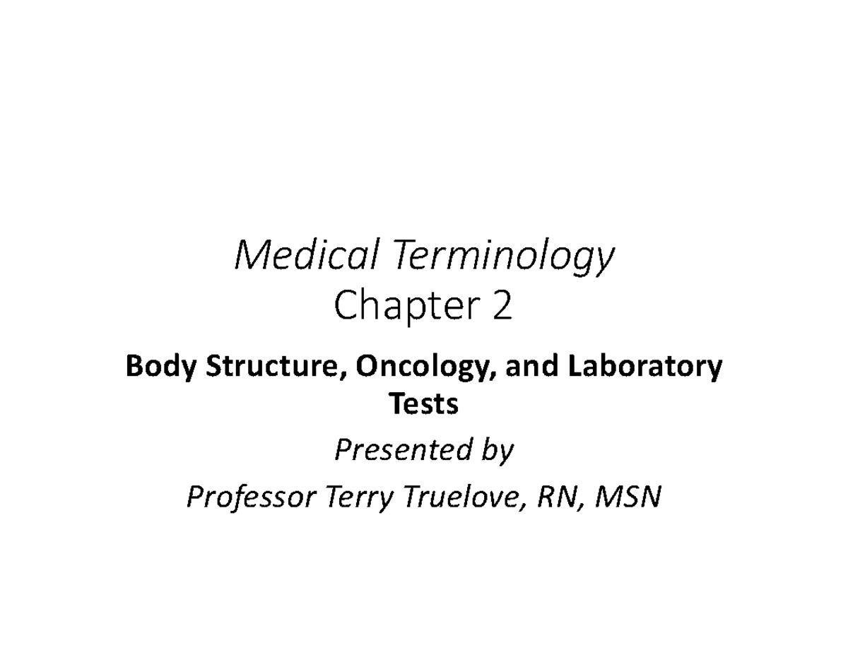 Med Term Module 2 Presentation Handout for EReader - Medical ...