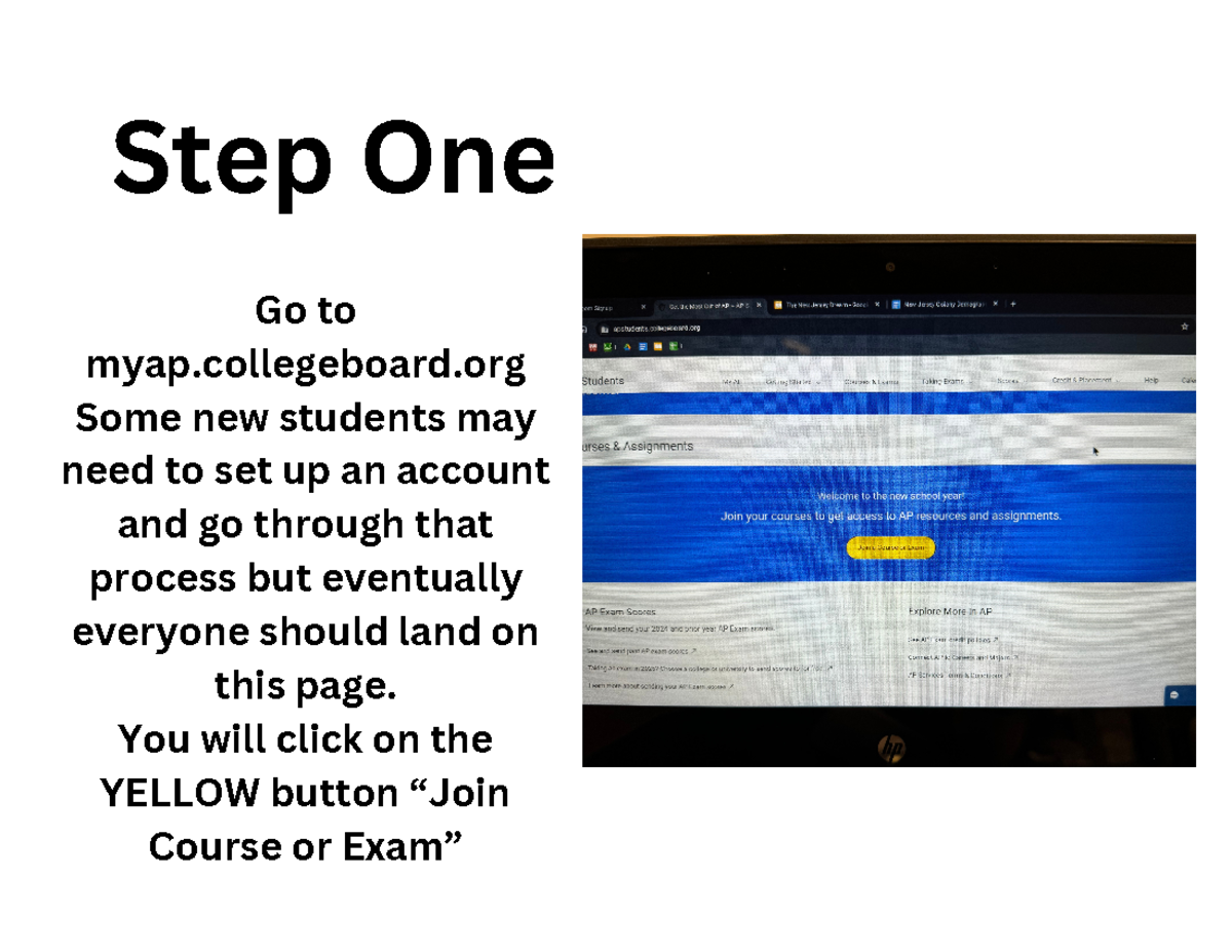 AP Classroom Set Up - its an assignment - Step One Go to myap ...