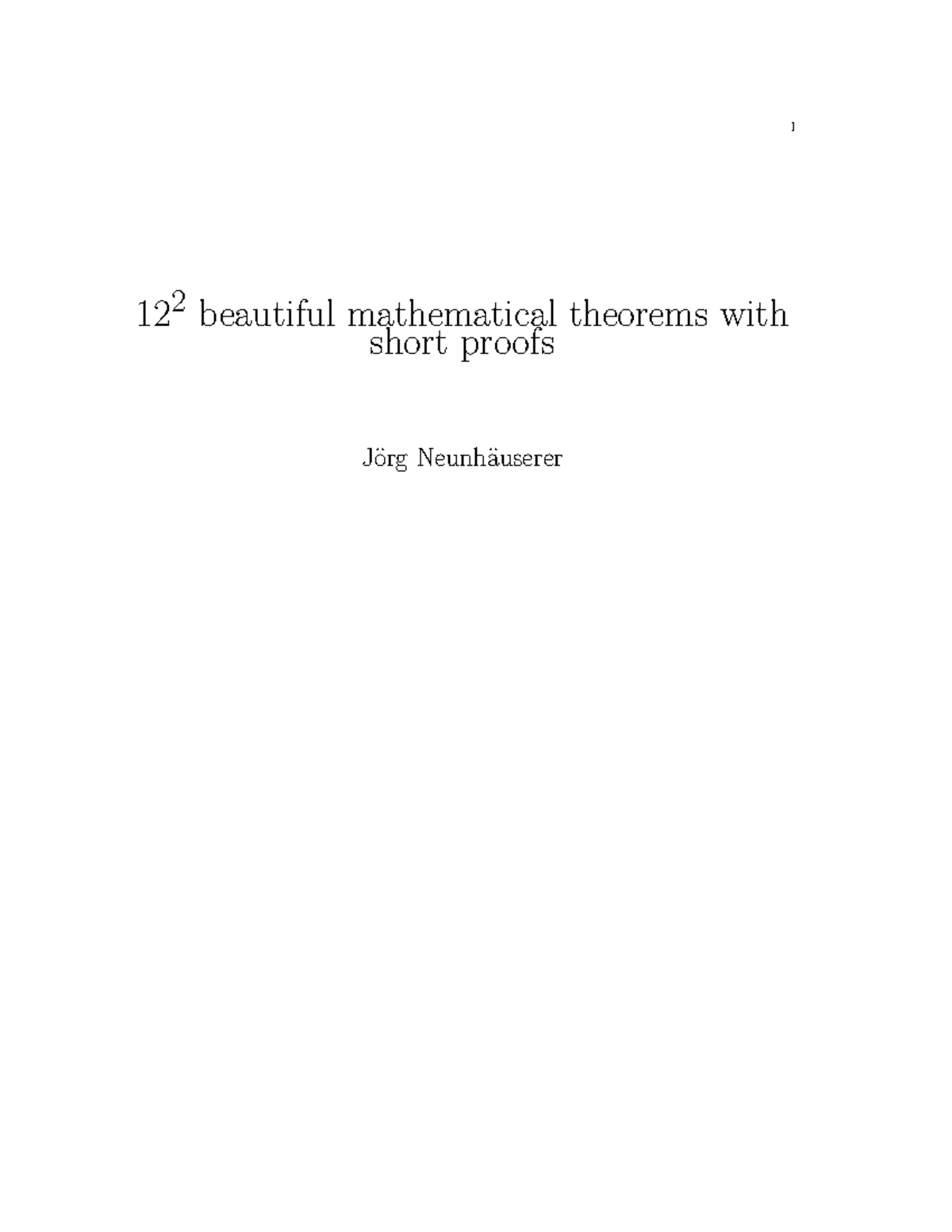 122 beautiful mathematical theorems with - 1 12 2 beautiful ...