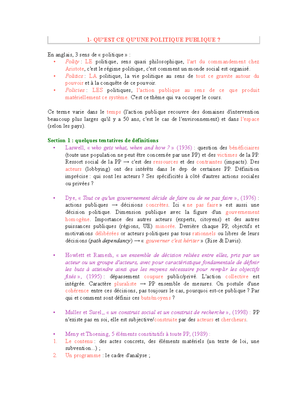 Fiches Politiques publiques - 1- QU'EST CE QU'UNE POLITIQUE PUBLIQUE ...