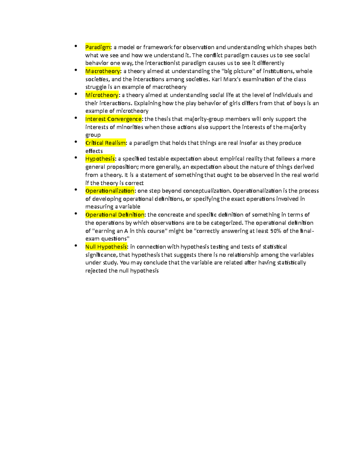 Ch. 2 - Vocab - Paradigm: a model or framework for observation and ...
