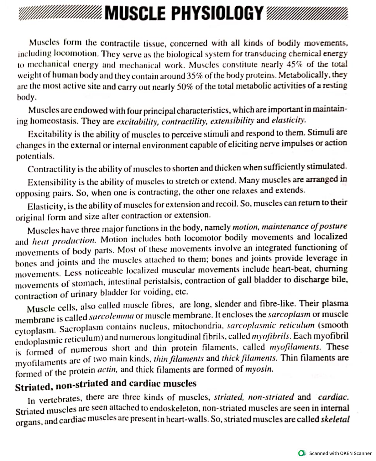 Muscle physiology - striated , non- striated , cardiac muscles ...