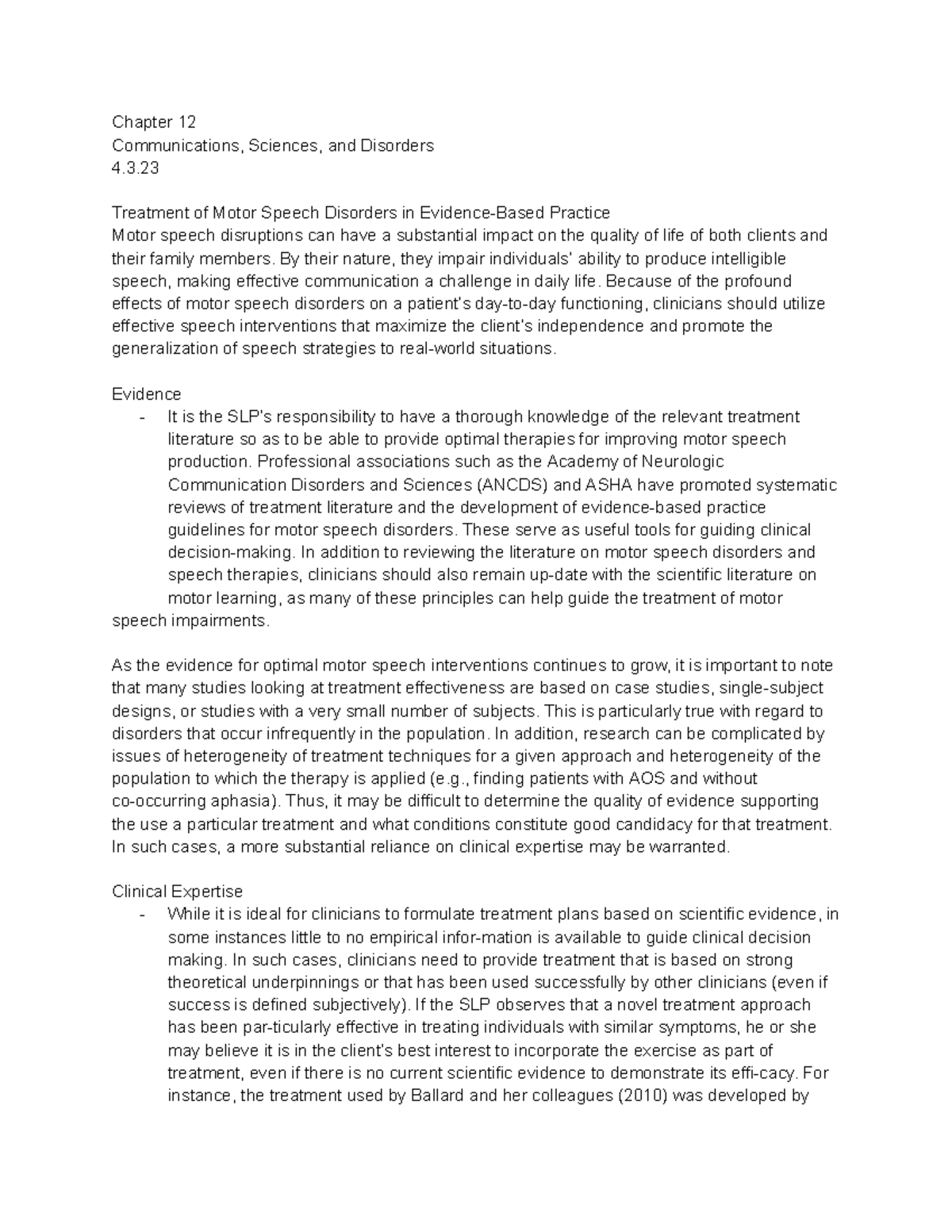 Chapter 12 - Dr. Chapman - Chapter 12 Communications, Sciences, and ...