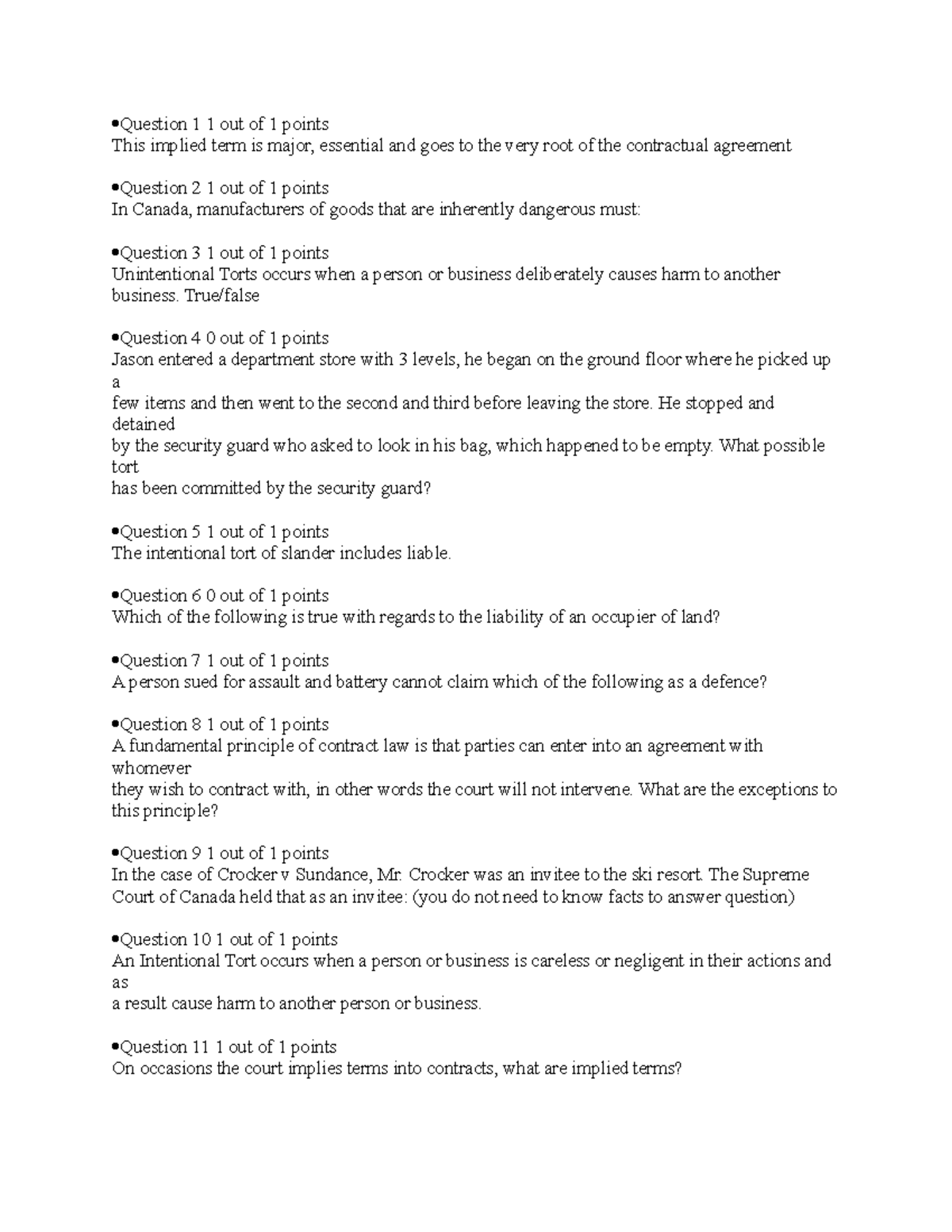 Question 1 1 out of 1 points - Question 1 1 out of 1 points This ...