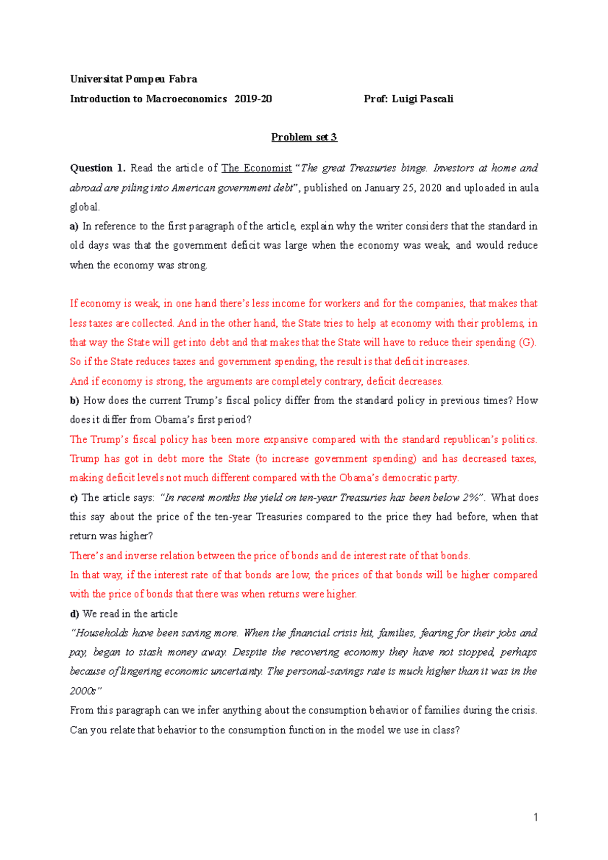 Problem set 3 Intro a la Macroeconomia - Universitat Pompeu Fabra Introduction to Macroeconomics ...