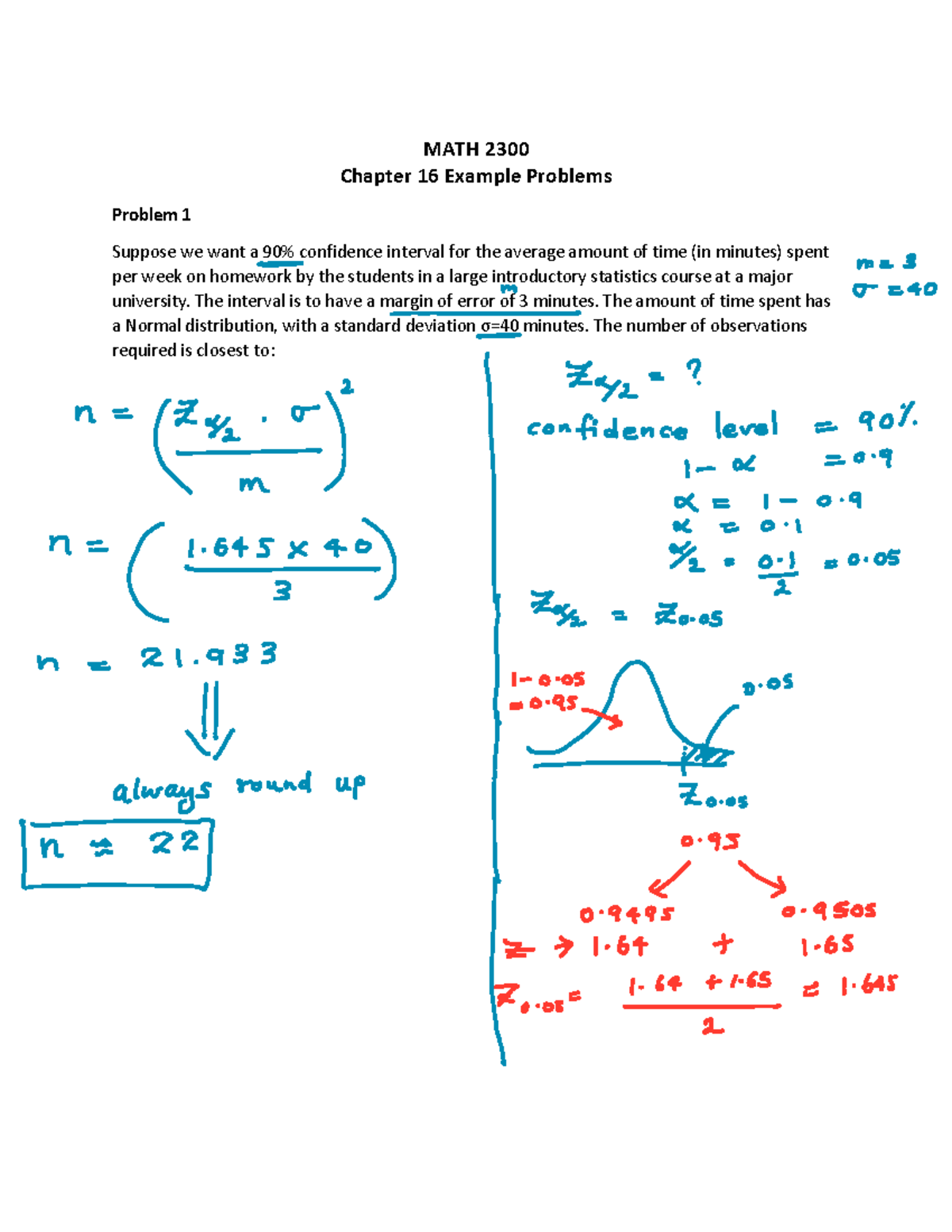 Chapter 16 - Example Problems - MATH 2300 Chapter 16 Example Problems ...