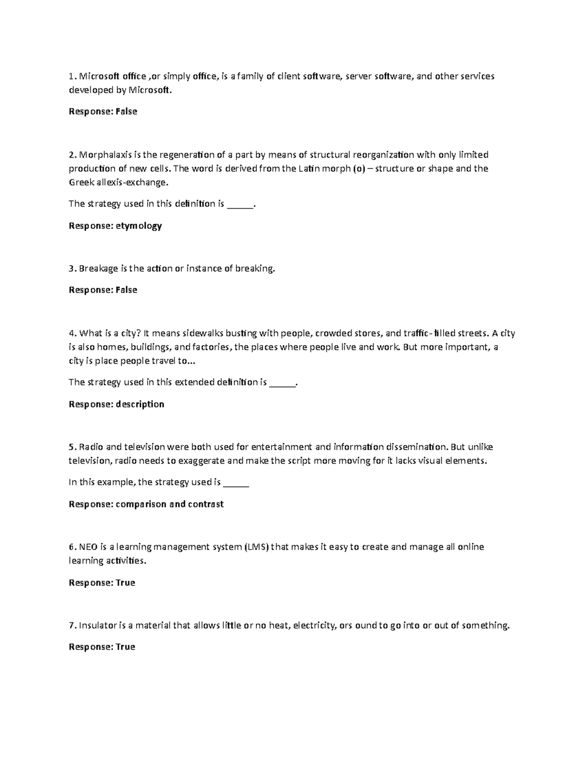 Technical Writing - quiz - Microsoft office ,or simply office, is a ...