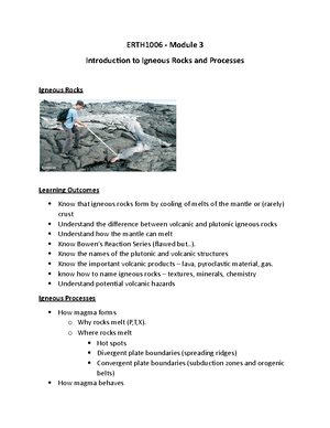 ERTH1006 Module 4 Notes - ERTH1006 Module 4 Notes: Sedimentary Rocks ...