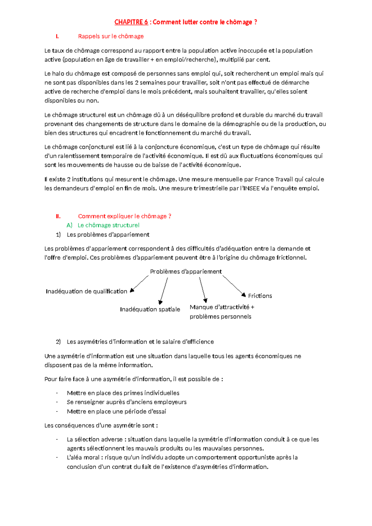 Chapitre 6 chômage - Fiches sur le chômage - CHAPITRE 6 : Comment ...