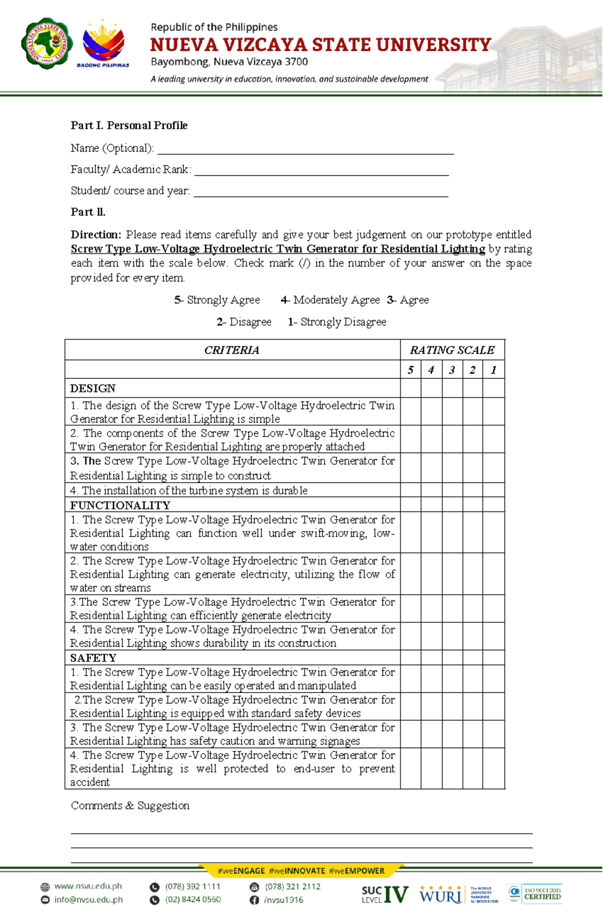 Questionnaire-Copy - DFGHJKL - Part I. Personal Profile Name (Optional): - Studocu