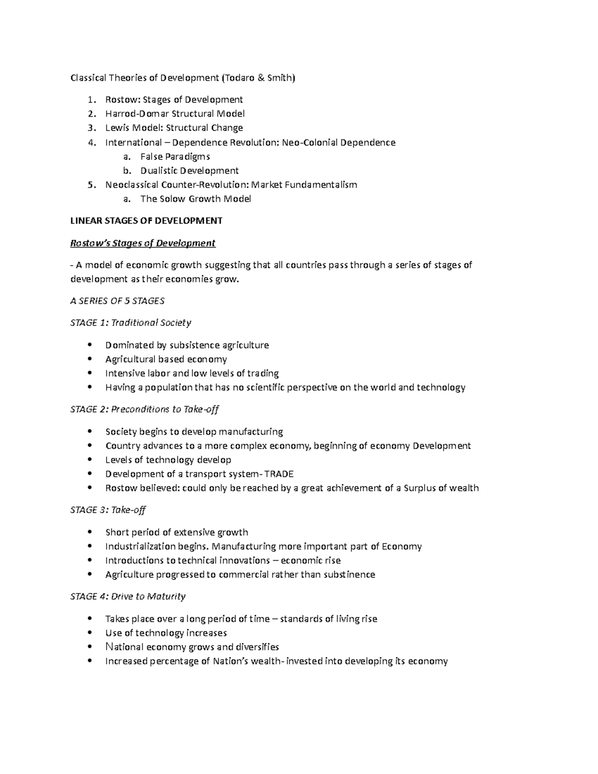 Econdev part 2 - mmmn - Classical Theories of Development (Todaro ...