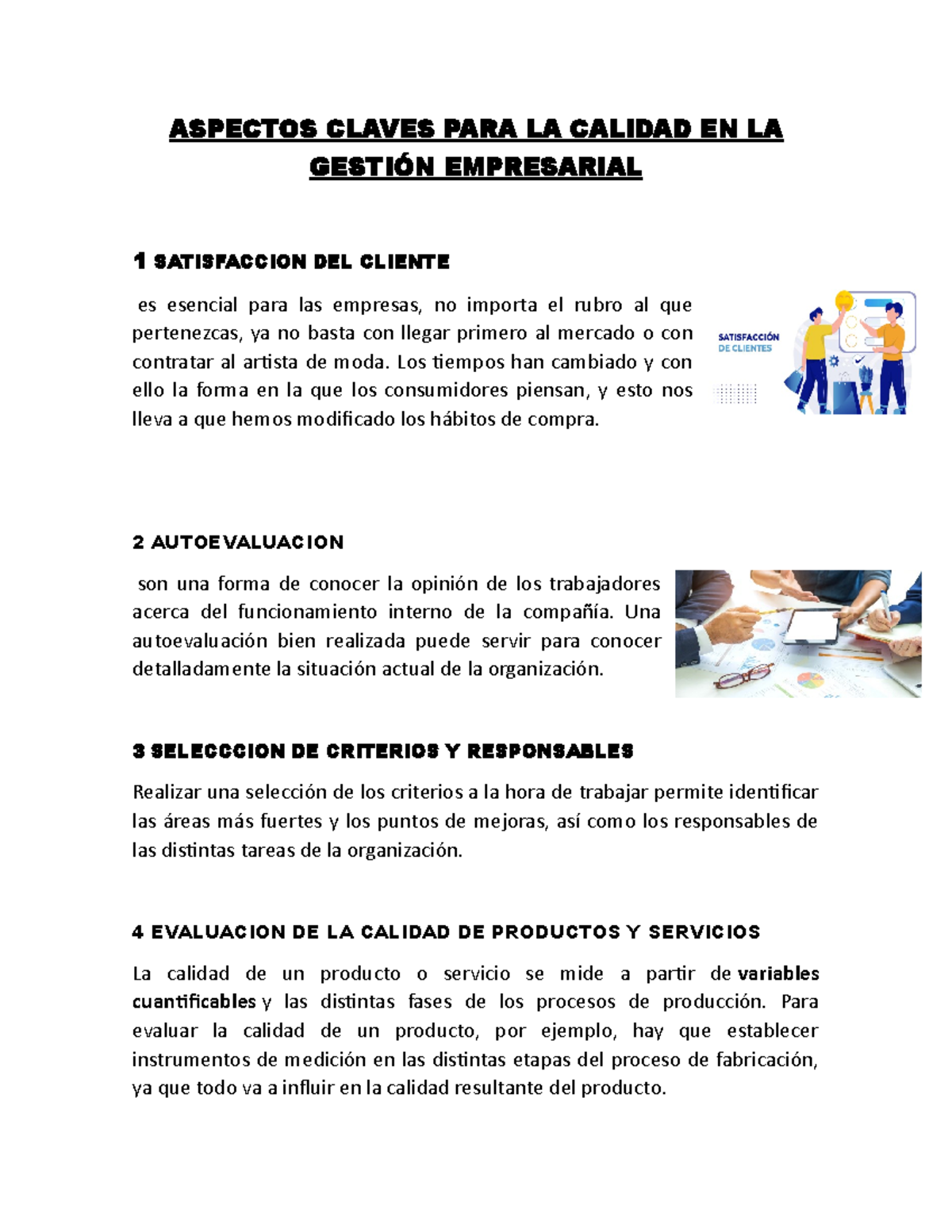 02 Aspectos Claves PARA LA Calidad EN LA Gestión Empresarial - ASPECTOS ...