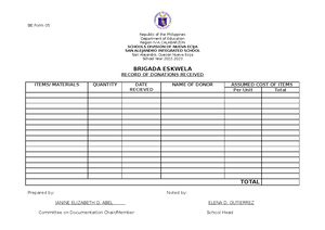 BE Form 3 Resource Mobilization FORM - BE Form 03 Republic of the ...