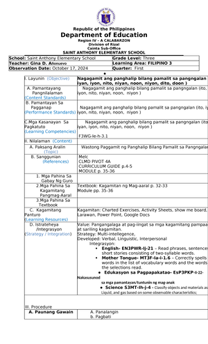 Final Demonstration- Science ( Grade 3- Rosal) - DETAILED LESSON PLAN ...