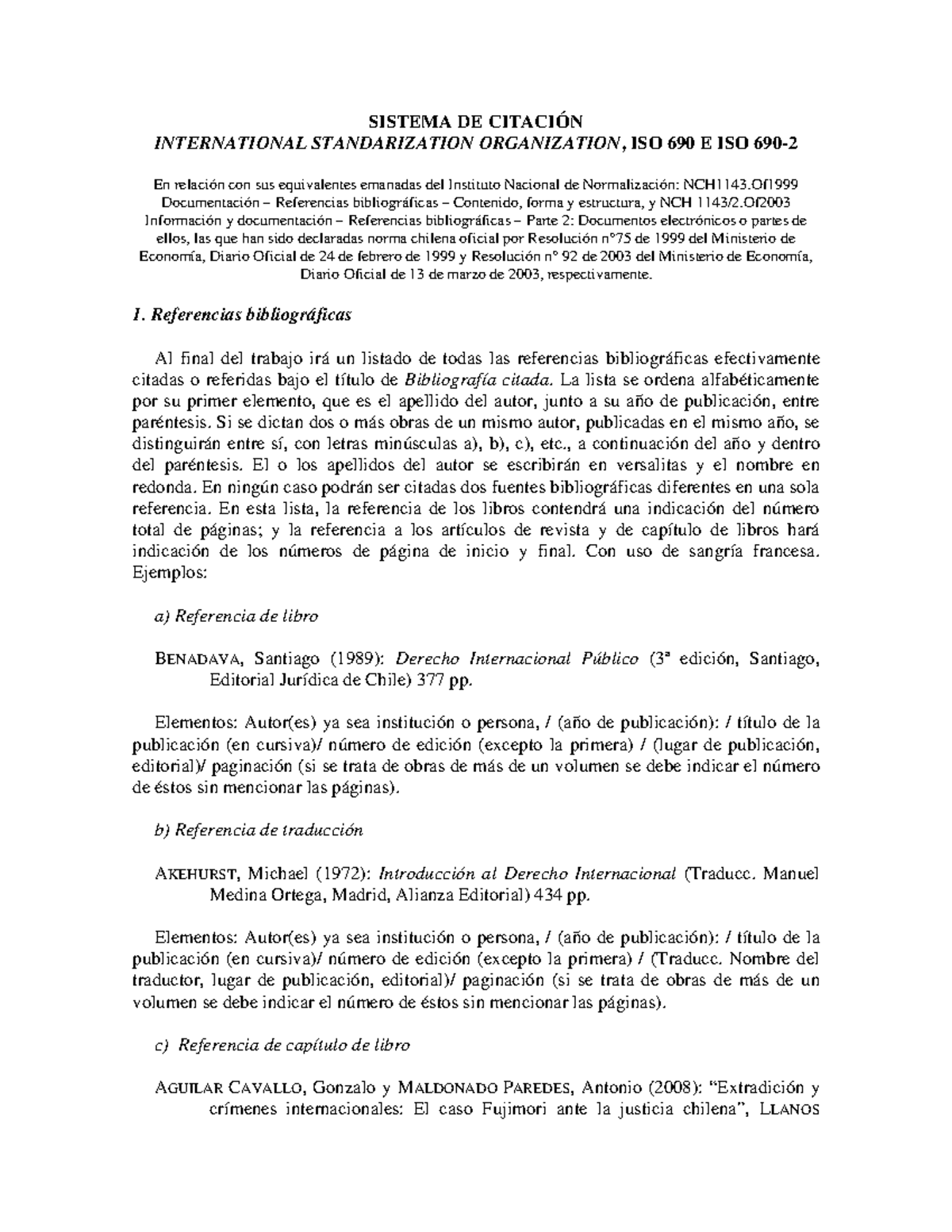 Citas ISO - SISTEMA DE CITACIÓN INTERNATIONAL STANDARIZATION ...