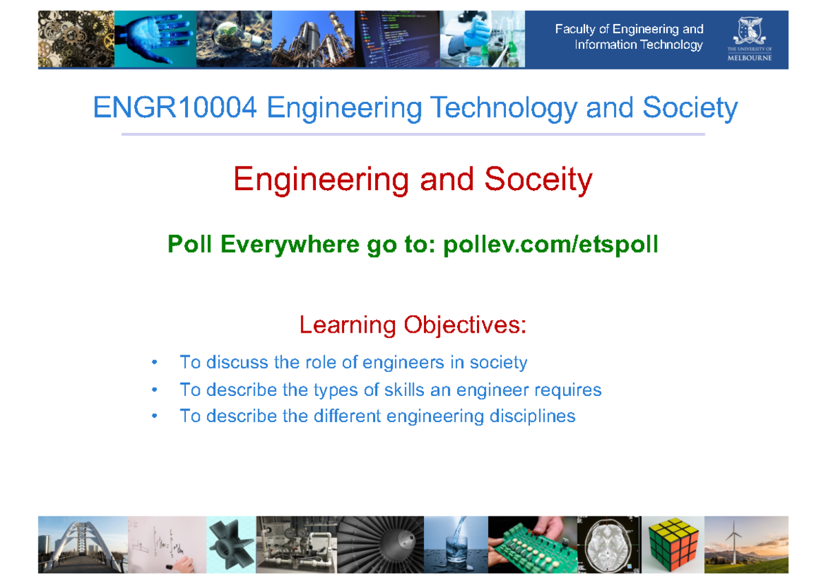 ETS W1 Engineering and Society - Faculty of Engineering and Information ...