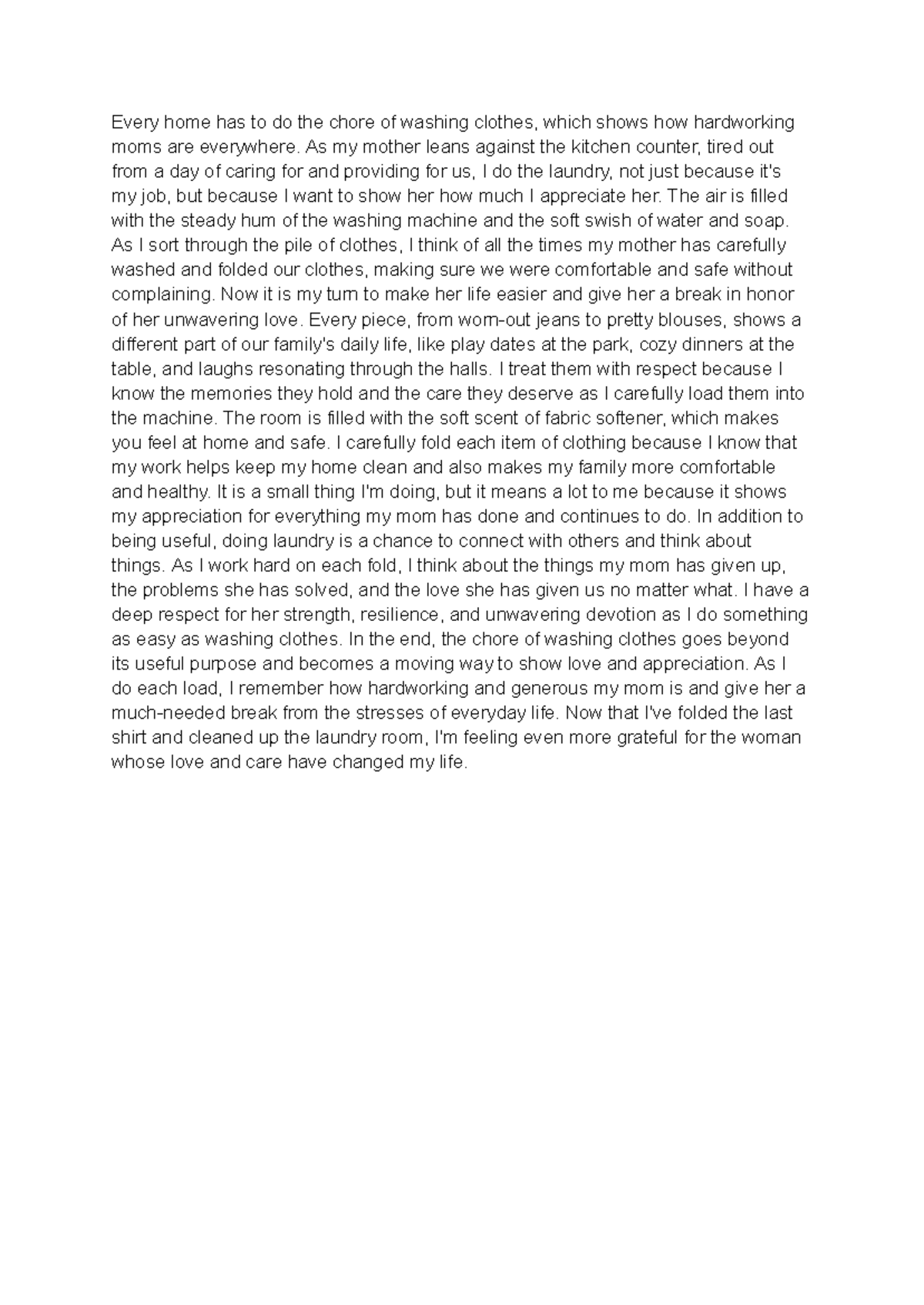 Clothes - Random ESSAY FOR EVERYONE - Every home has to do the chore of ...