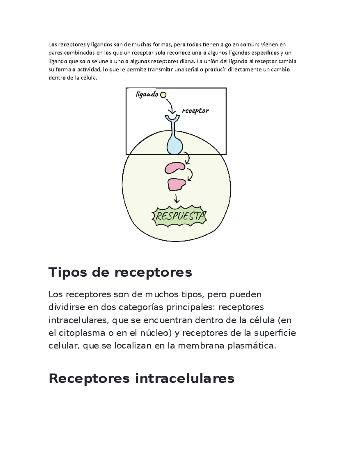 Los receptores y ligandos son de muchas formas - Biología Celular - UCV ...