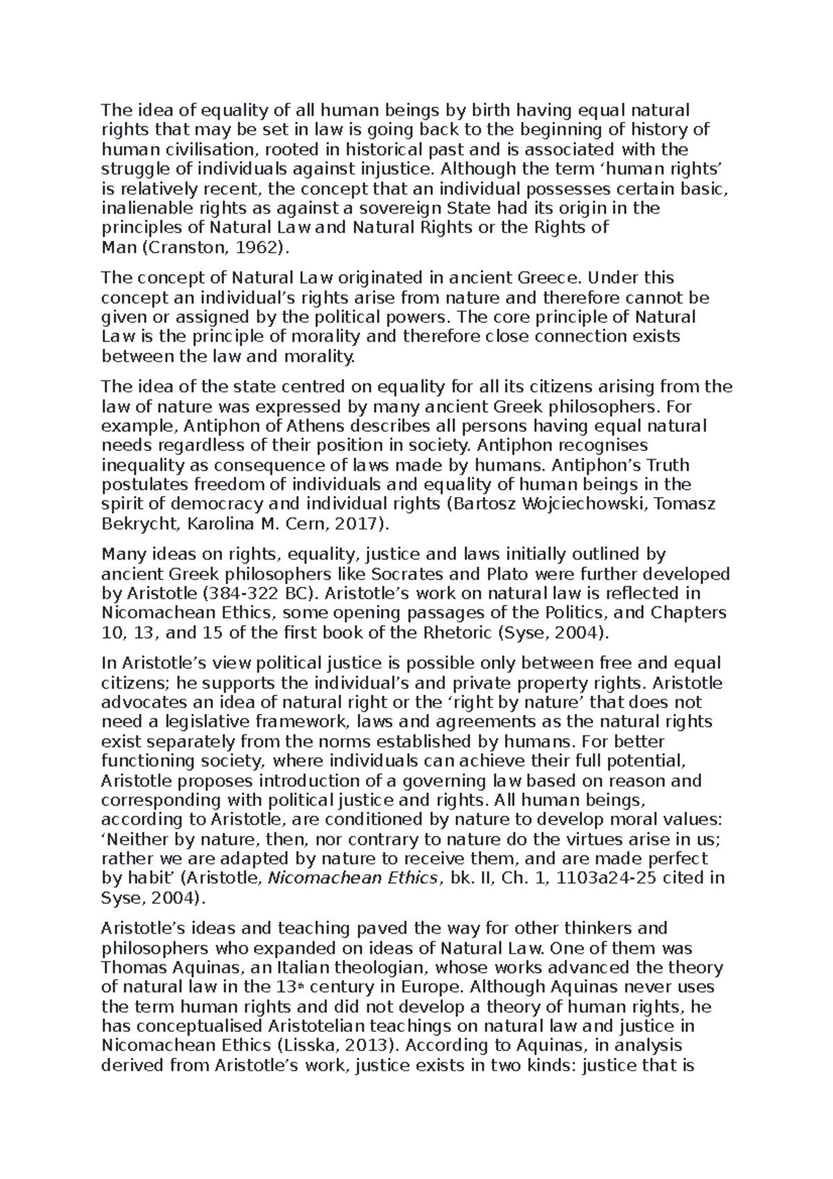 History of natural rights - The idea of equality of all human beings by ...