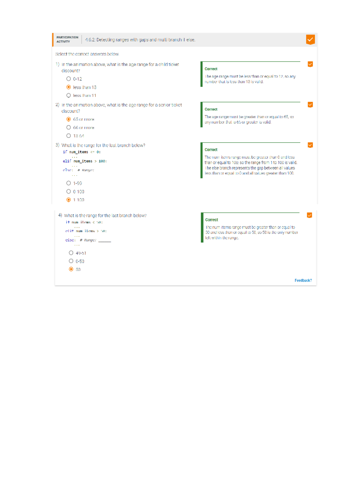CSC111-Section 4 - CSC111-Section 4.6 - PARTICIPATION ACTIVITY 4.6 ...