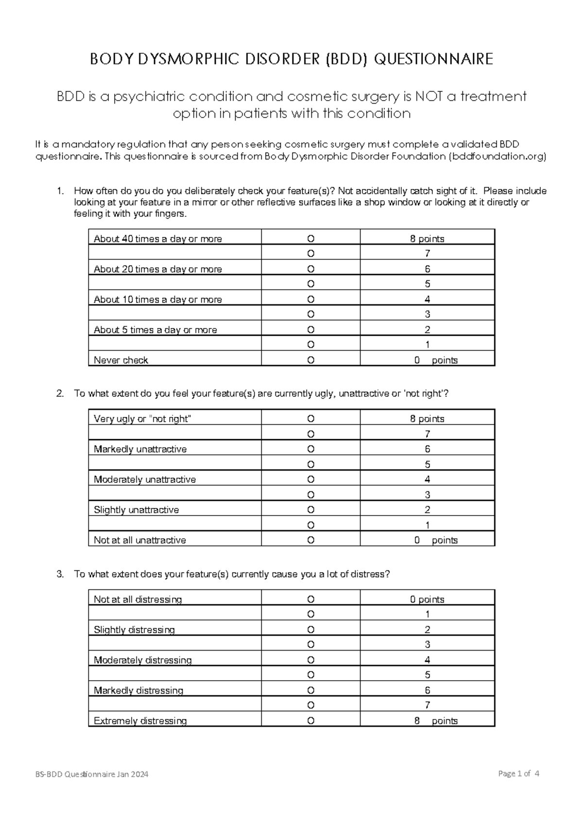 BDD-Questionnaire - Practical - BODY DYSMORPHIC DISORDER (BDD ...