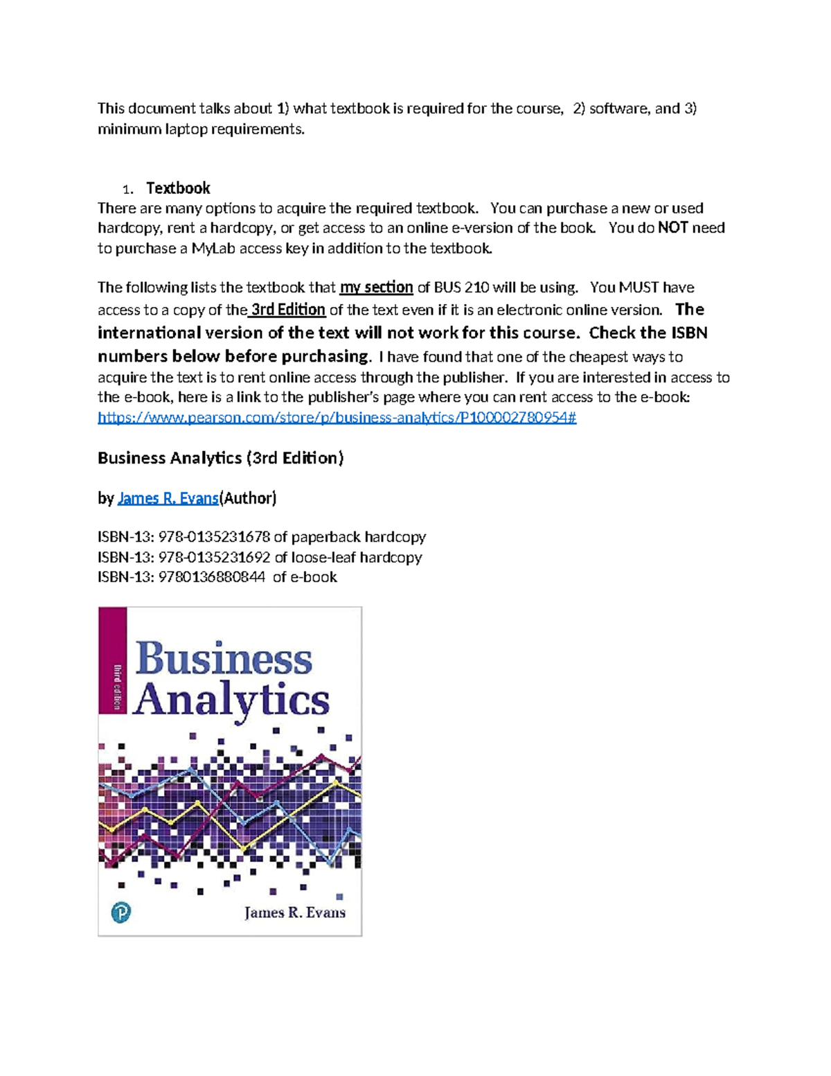 BUS 210 text and requirements - This document talks about 1) what ...