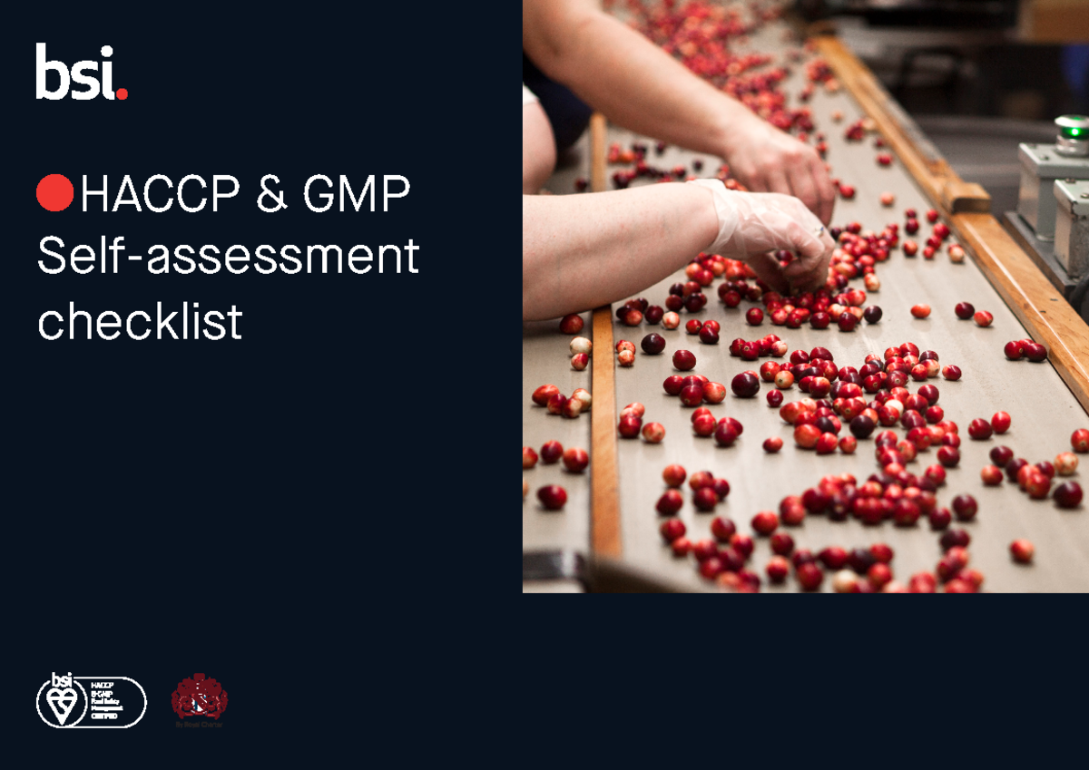 Bsi haccp and gmp self assessment checklist aug21 - HACCP & GMP Self ...
