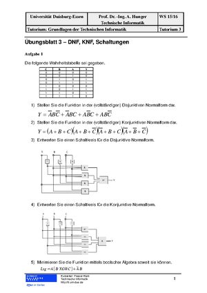 Tutorium Übungsblatt 3 – DNF, KNF, Schaltungen - Universität Duisburg ...