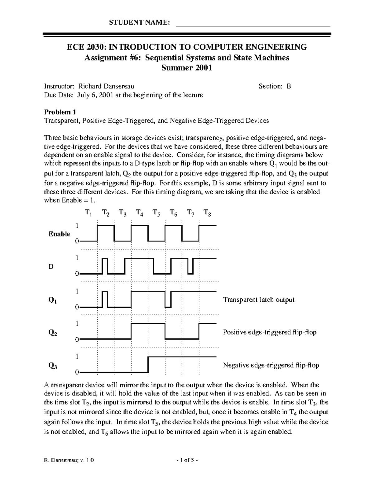 ECE2030-HW06-SU2001 - Exam Practice - ECE 2030: INTRODUCTION TO COMPUTER ENGINEERING Assignment ...