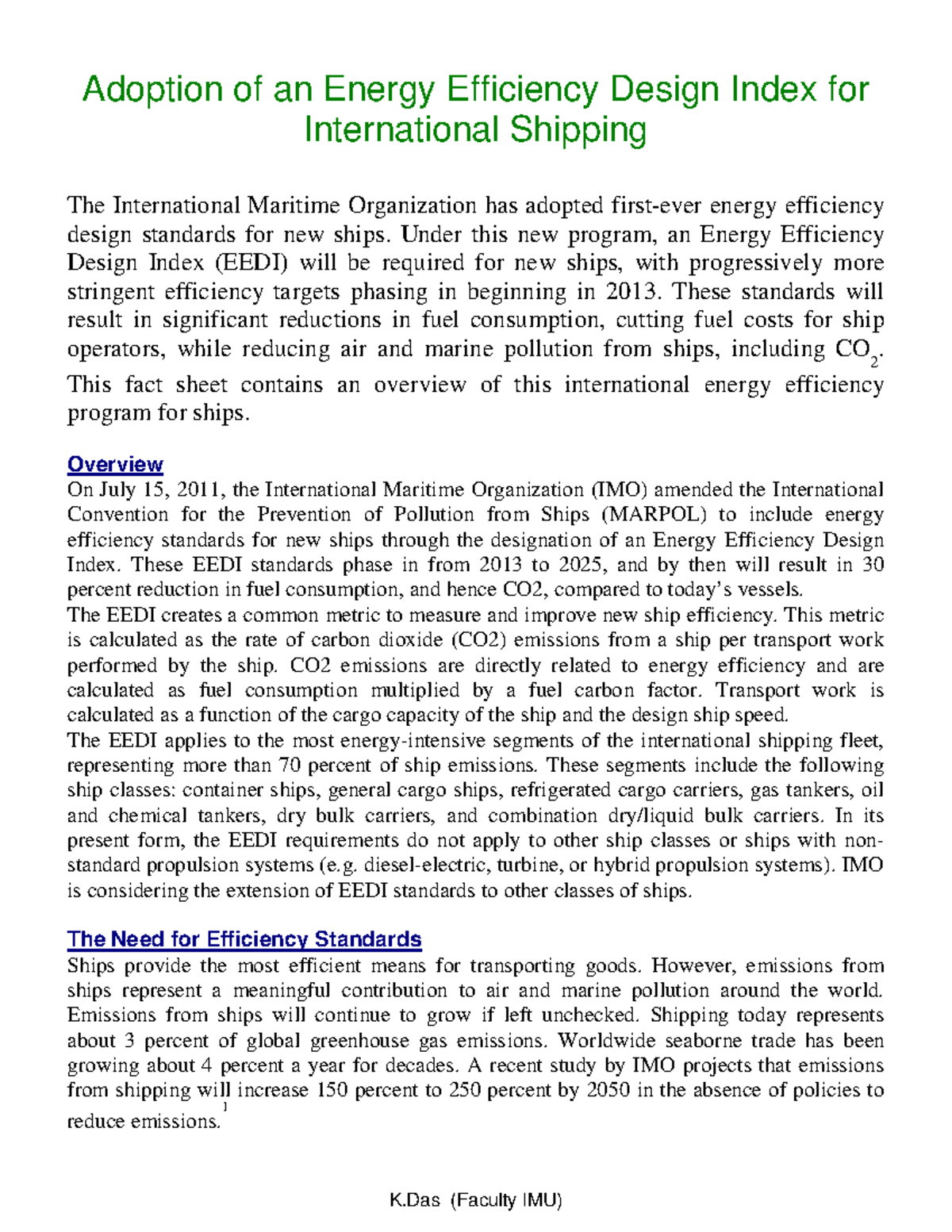 EEDI EEOI Lecture Notes 1 Separation Science And Engineering