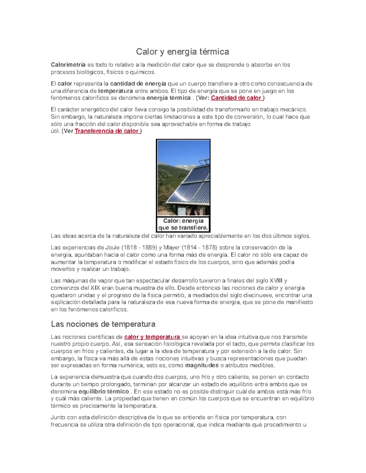 Fisica-Calor y energía térmica - Calor y energía térmica Calorimetría ...