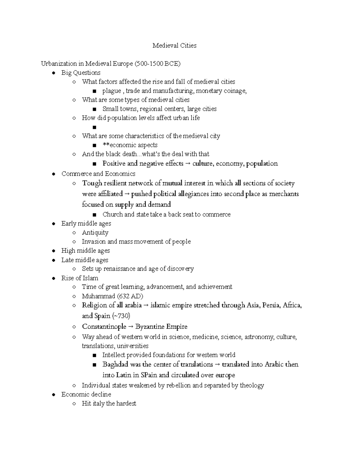 Urbanism Medieval Cities - Medieval Cities Urbanization in Medieval ...