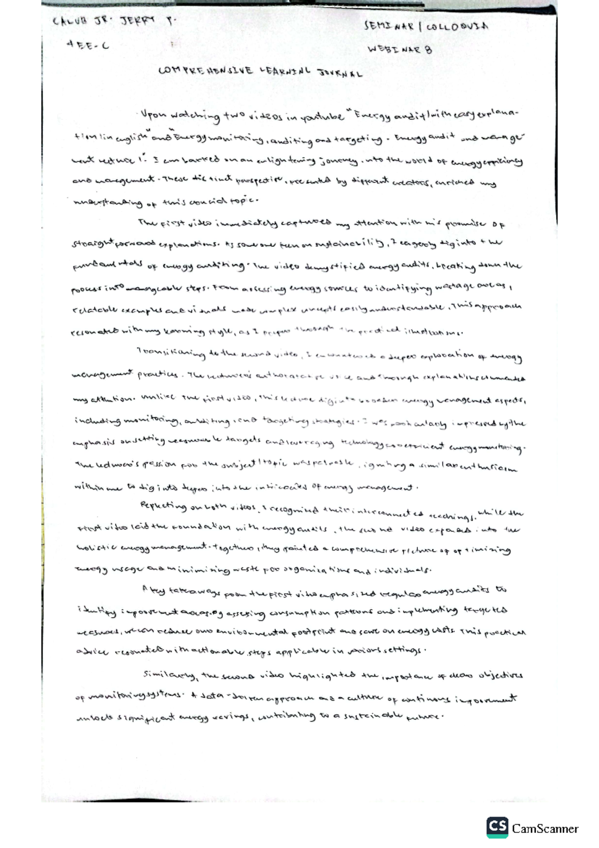 Webinar 8 - ( Calub) - ESSAY - CALUB JR. JERRY P. SEMINAR 1 COLLOOVIA ...