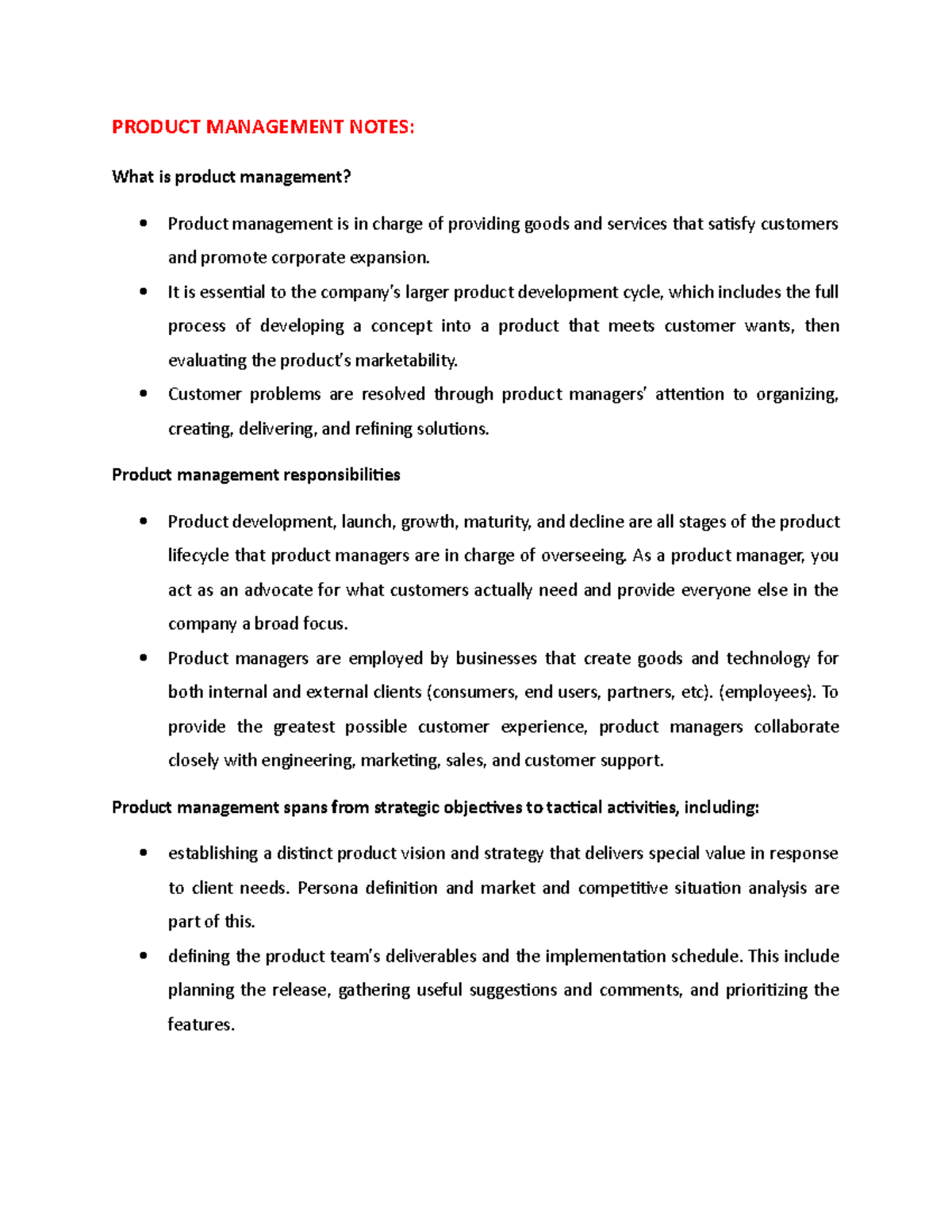 Product Management - It is essential to the company's larger product ...