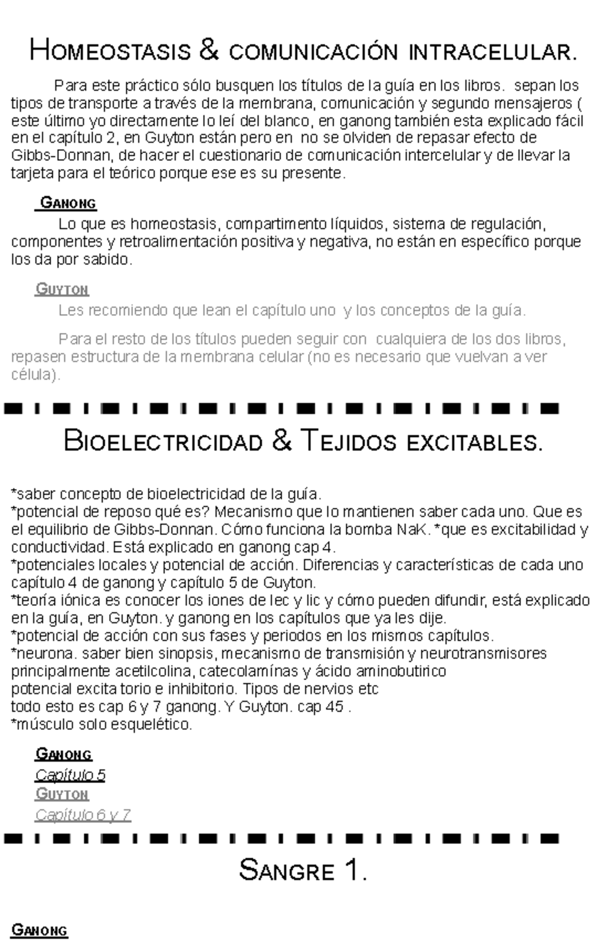 Qué leer de Guyton y qué de Ganong - HOMEOSTASIS & COMUNICACIÓN ...