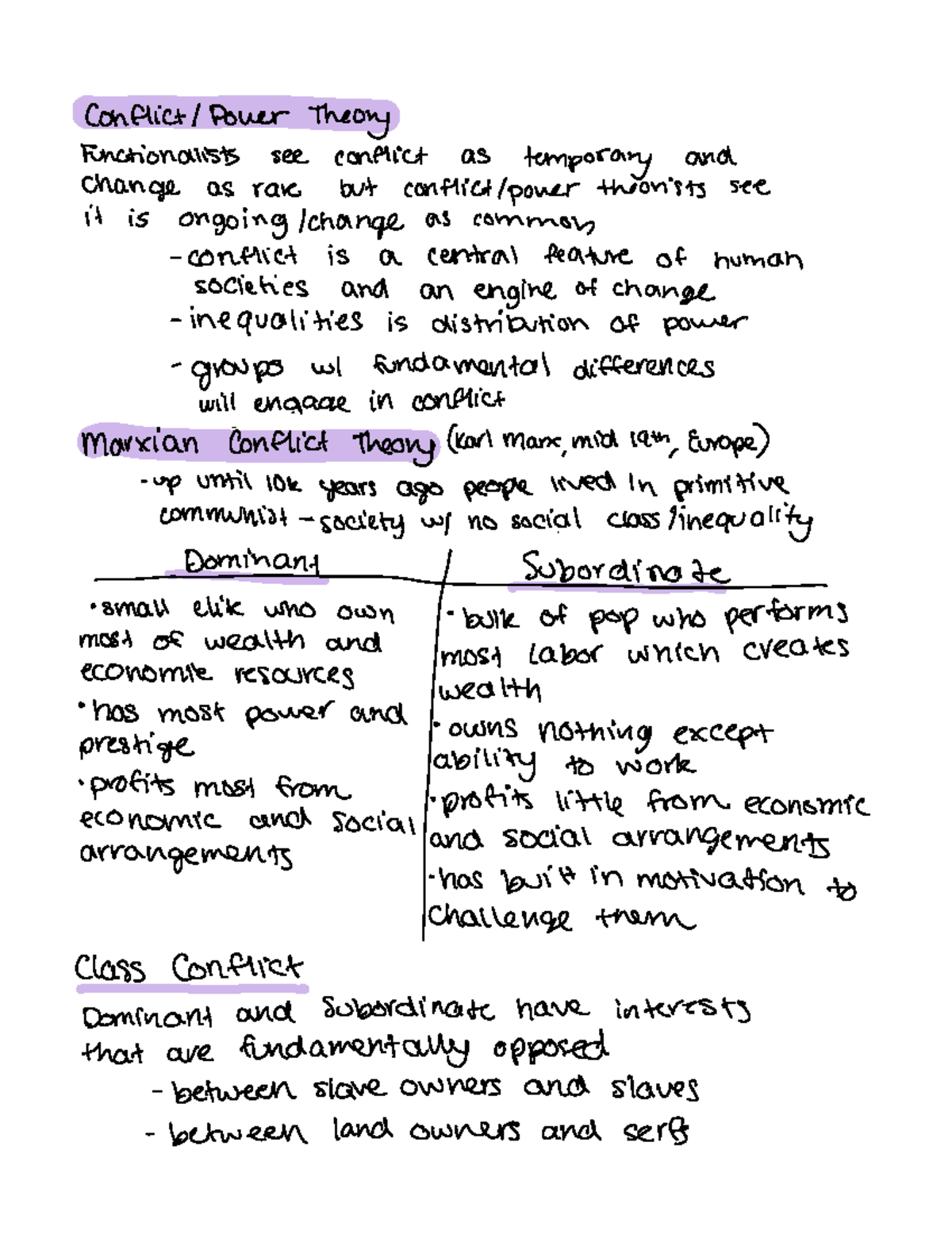 Lecture 2 - Conflict and Power - Conflict Power Theory Functionalists ...
