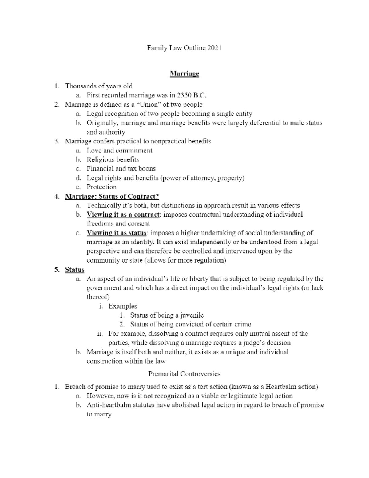 Family Law Outline 2021 - LEX 122 - Studocu