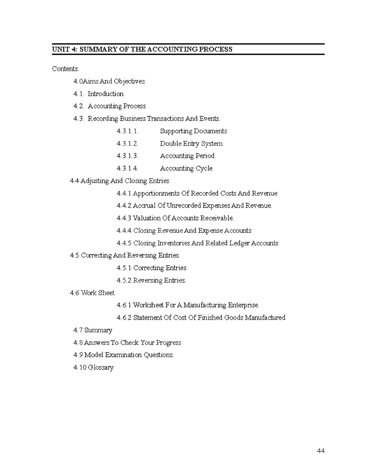 Un It 4 - Lecture notes of DMU - UNIT 4: SUMMARY OF THE ACCOUNTING ...
