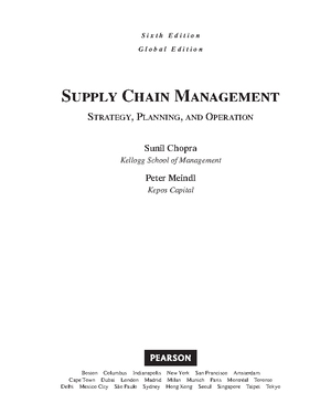 Chapter 5-Supply Chain Management - I n this chapter, we start with the ...