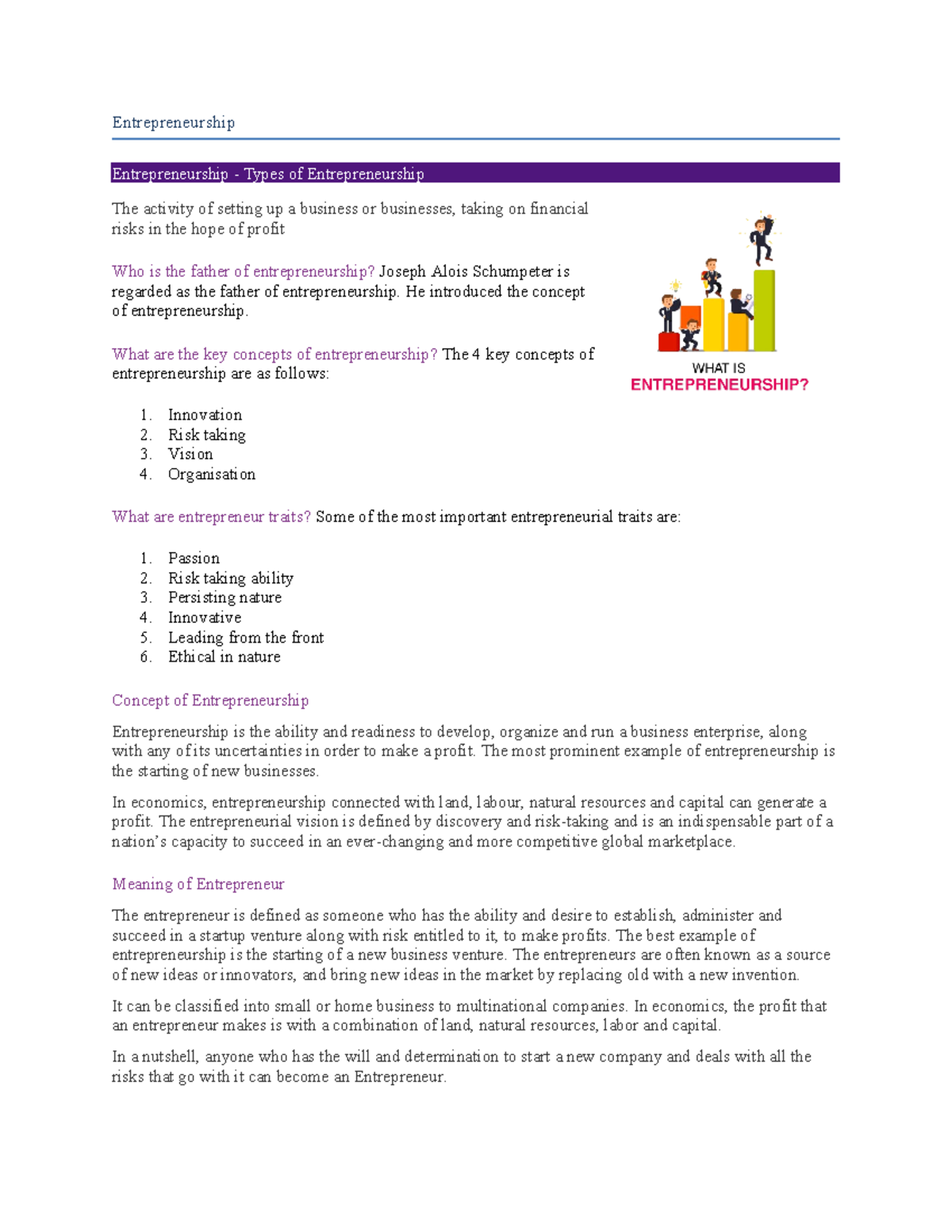Entrepreneurship notes lec 1 week-3 - Entrepreneurship Entrepreneurship ...